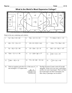 Fillable Online Name DateA13 What Is the World's Most Expensive College ...