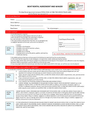 Fillable Online Boat Rental Agreement and Waiver Form v4.docx Fax Email ...