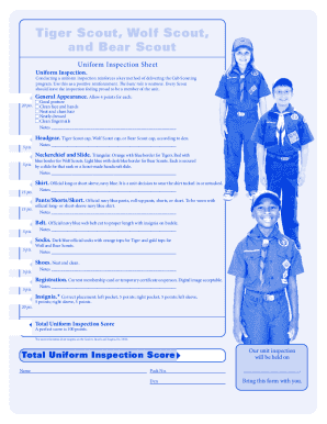 Fillable Online Cub Scout - Uniform Inspection Sheet Fax Email Print ...