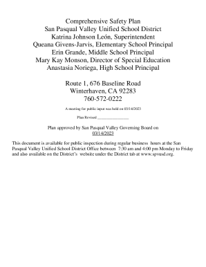 Fillable Online Comprehensive Safety Plan Fax Email Print - pdfFiller