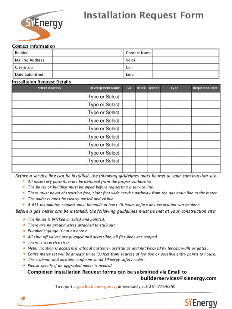 Fillable Online 2.8.4Gas Meter Installation Fax Request Form.docx Fax Email Print - pdfFiller