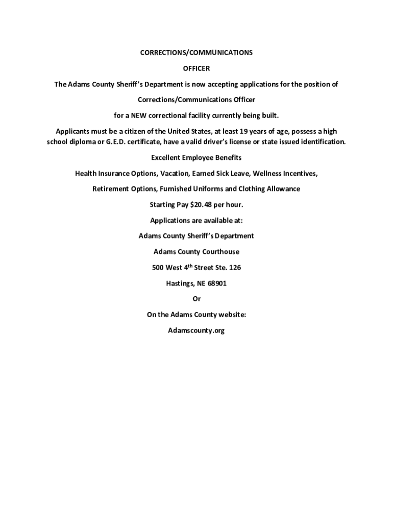 Fillable Online Adams County Sheriff's Department - Facebook Fax Email Print - pdfFiller