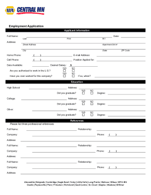 Fillable Online Job Application-3 - dual enroollment - Employment ...