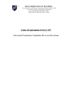 Fillable Online Letter of Agreement (LOA) # 157 University Promotion ...