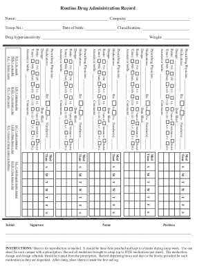 Fillable Online How do you handle prescription medication on Scout ...