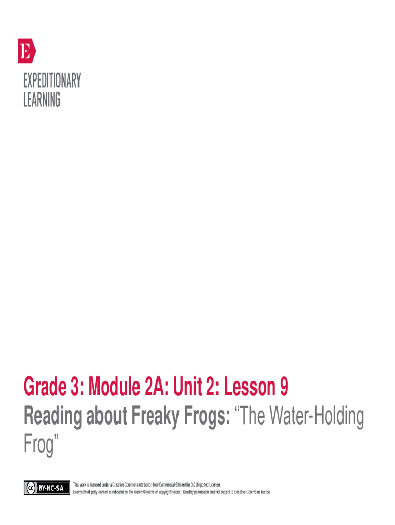 Fillable Online ELA G3: Reading About Freaky Frogs: "The Water-Holding ...