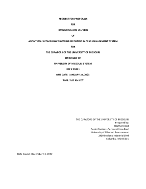 Fillable Online Request for Proposal - TERM OF REFERENCE (TOR) Template ...