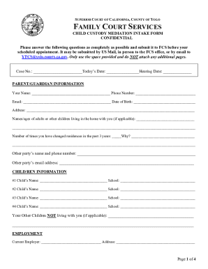 Fillable Online Family Court Services Tier 2 Intake Form - Justia Fax ...