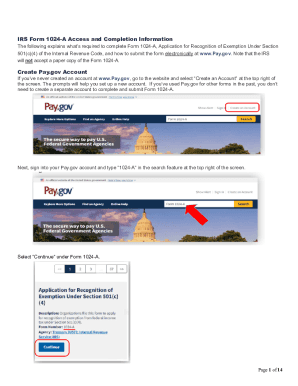 Fillable Online About Form 1024-A, Application for Recognition of ...