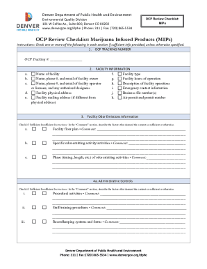 Fillable Online OCP Review Checklist: Marijuana Infused Products (MIPs ...