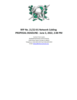 Fillable Online RFP No. 21/22-01 Network Cabling PROPOSAL DEADLINE ...