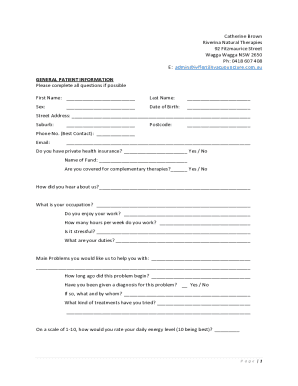Fillable Online COMPLETE Patient Information Form - MALE.docx Fax Email ...