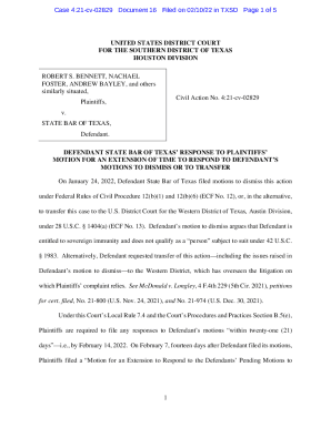 Fillable Online United States District Judge Alfred H. Bennett Fax ...