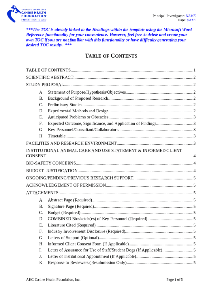 How to create / update a table of contents in Microsoft Word Doc Template | pdfFiller