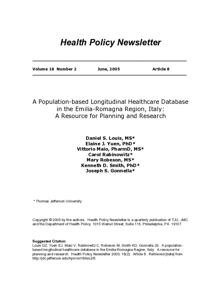 Fillable Online A Population-based Longitudinal Healthcare Database in the Emilia ... Fax Email ...