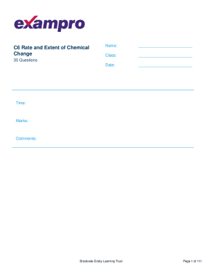 Fillable Online Topic 6- The Rate and Extent of Chemical Change Flashcards Fax Email Print ...