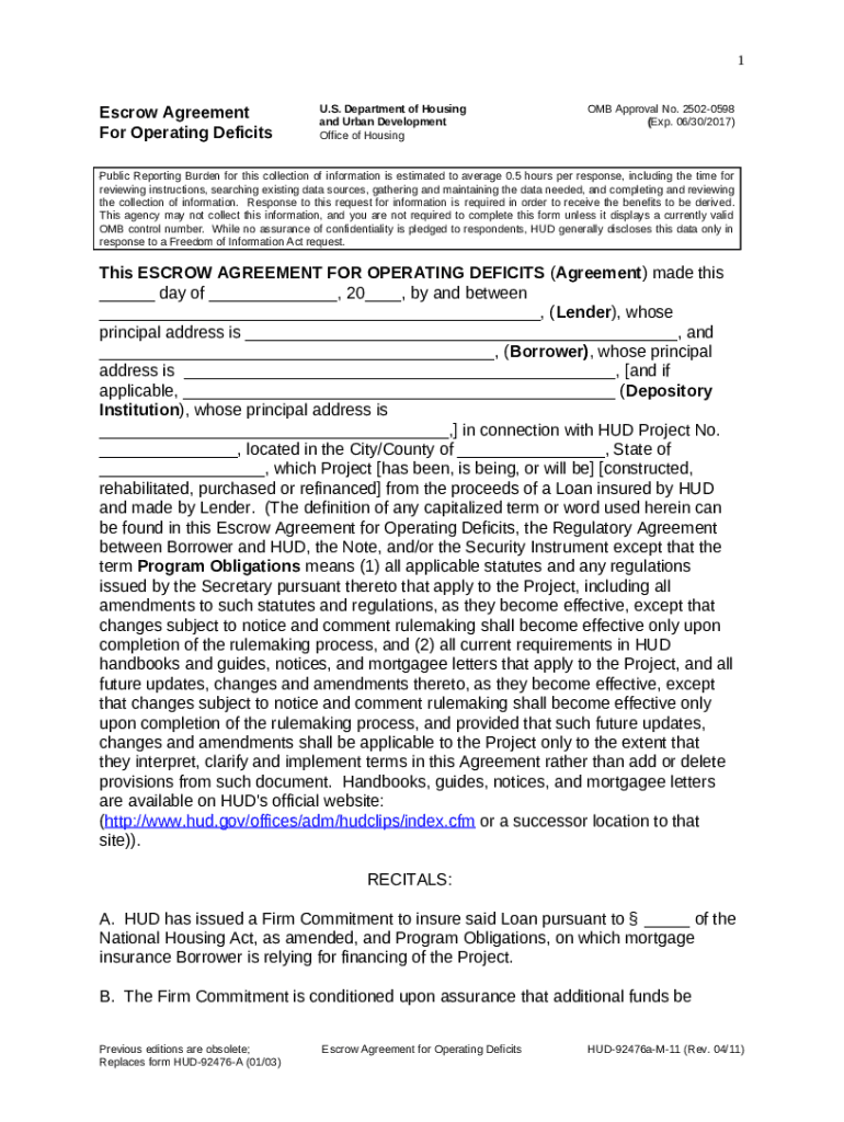 92464 Request for Approval of Advance of Escrow Funds Doc Template ...