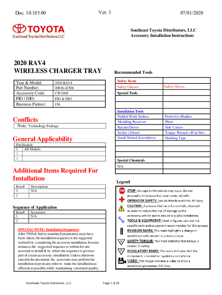 Fillable Online Toyota RAV4 Cradle assembly, mobile wireless charger ...