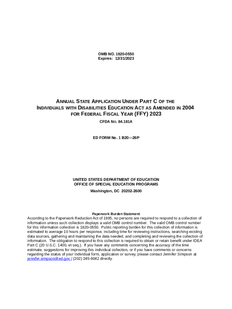 Annual State Application Under Part C of the Individuals with ...