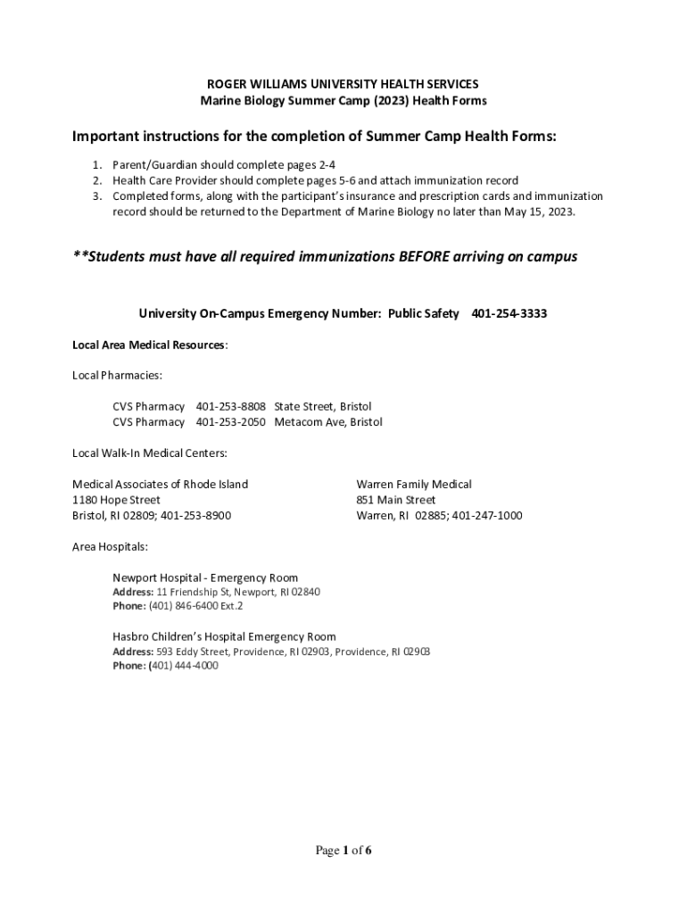 Fillable Online RWU Lets High School Students Dive into World of Marine ...