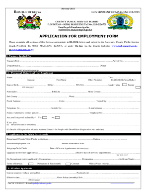 Fillable Online Makueni County Job Application Form.pdf - Course Hero ...
