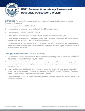 Fillable Online RBT Renewal Application - BACB Fax Email Print - pdfFiller