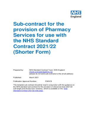 Fillable Online NHS Standard Contract Variation Agreement Fax Email ...