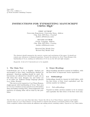 Fillable Online INSTRUCTIONS FOR TYPESETTING MANUSCRIPT USING ... Fax ...