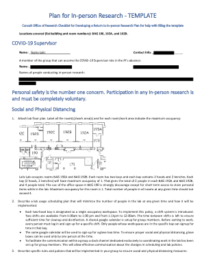 Fillable Online Plan for In-person Research - TEMPLATE Fax Email Print ...
