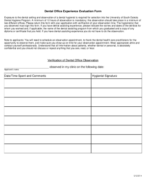 Fillable Online Dental Office Experience Evaluation Form Fax Email ...