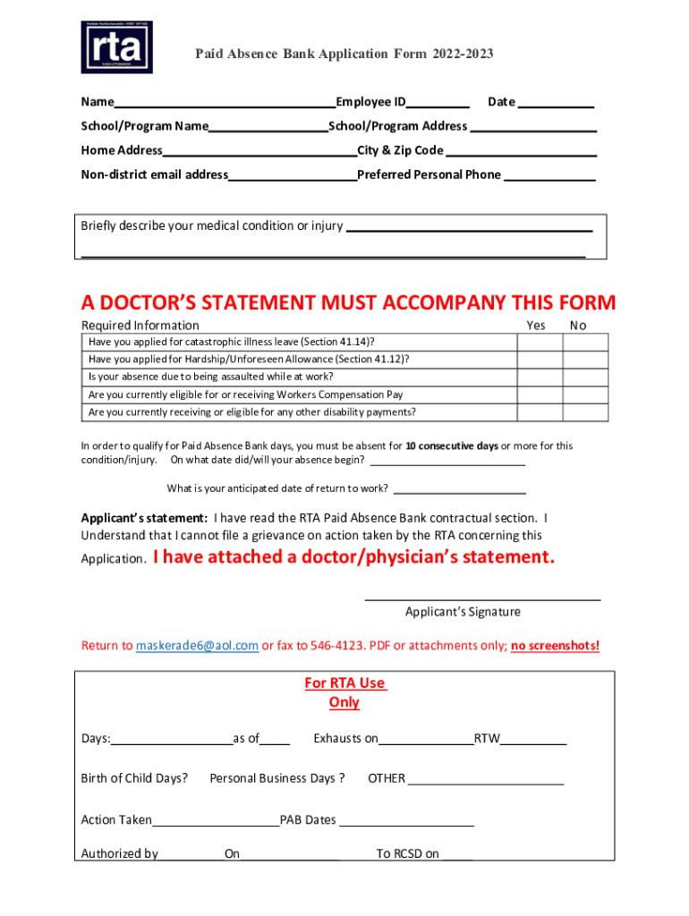 Fillable Online A DOCTOR'S STATEMENT MUST ACCOMPANY THIS FORM Fax Email ...