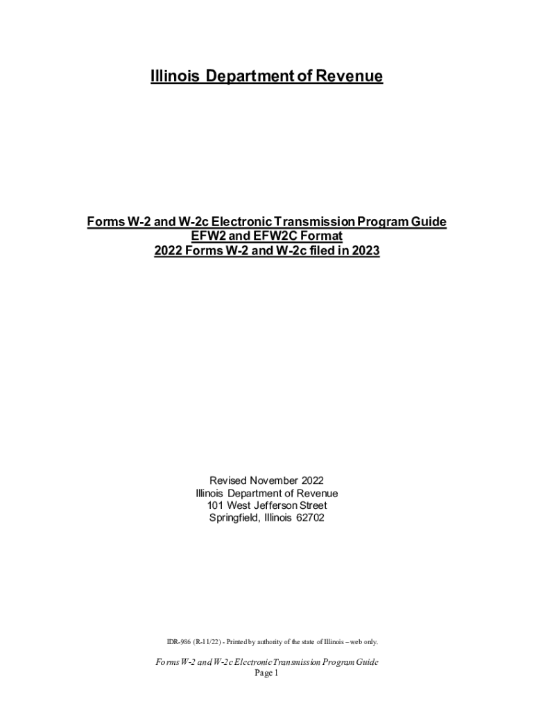 Fillable Online tax illinois Forms W-2 and W-2c Electronic Transmission ...