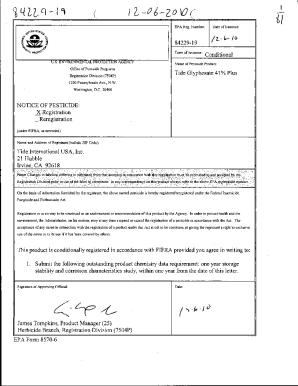 Fillable Online US EPA, Pesticide Product Label, TIDE GLYPHOSATE 41 ...