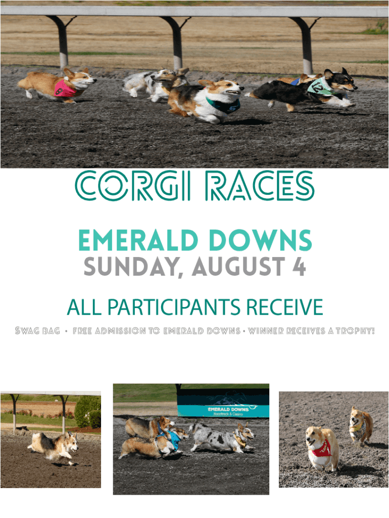 Fillable Online Emerald Downs - Corgi Race registration begins Tuesday ...