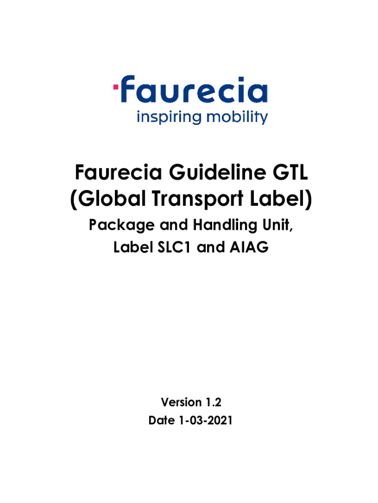 Fillable Online implementation guideline global transport label (gtl ...
