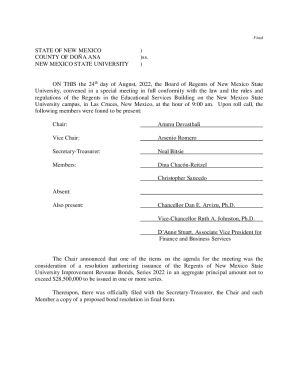 Fillable Online regents nmsu STATE OF NEW MEXICO ) COUNTY OF DOA ANA )ss. NEW ... Fax Email ...