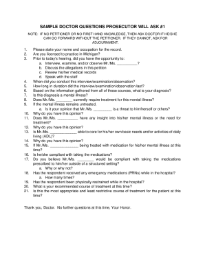 Fillable Online Sample questions to ask your own witnesses at a Supreme ...