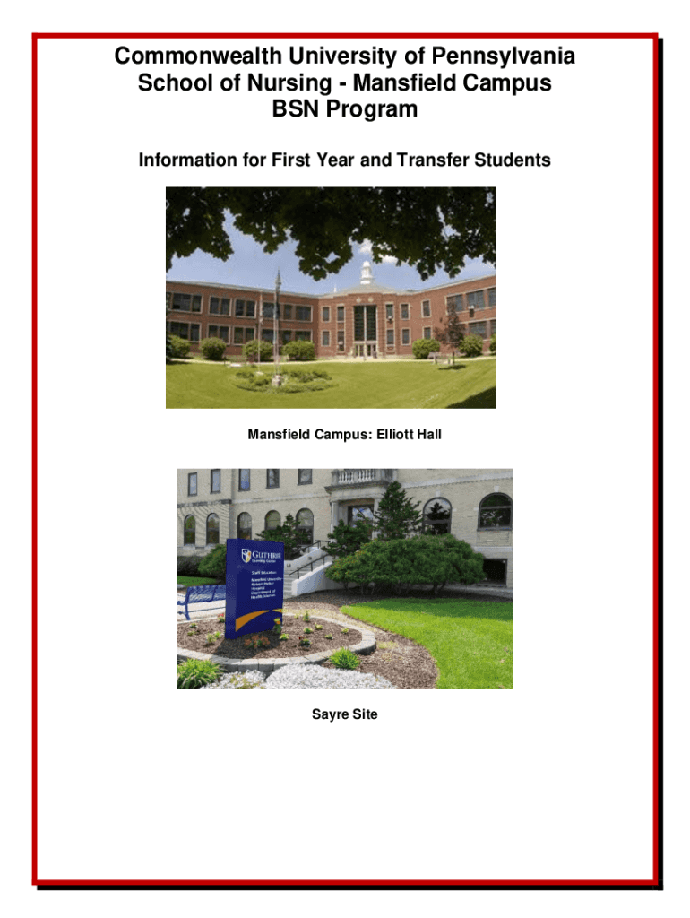 Fillable Online General B.S.N. Program FAQs - Penn State Nursing Fax ...