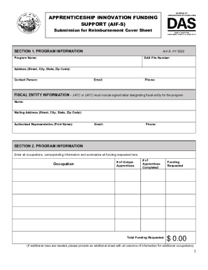 Fillable Online dir ca AIF Support Cover Sheet Fax Email Print - pdfFiller