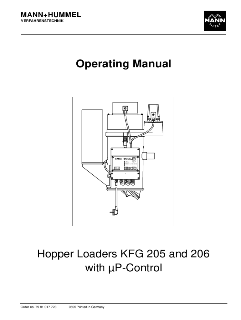 Fillable Online Operating Manual Hopper Loaders KFG 205 and 206 with P-Control Fax Email Print ...