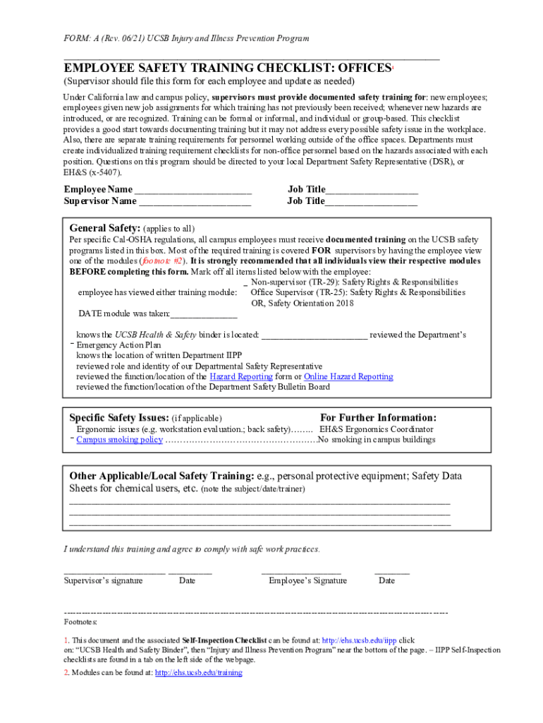 Fillable Online Injury and Illness Prevention Model Program For Non ...