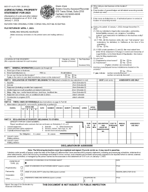 Fillable Online solano County - Cal Assessor e-Forms Fax Email Print ...
