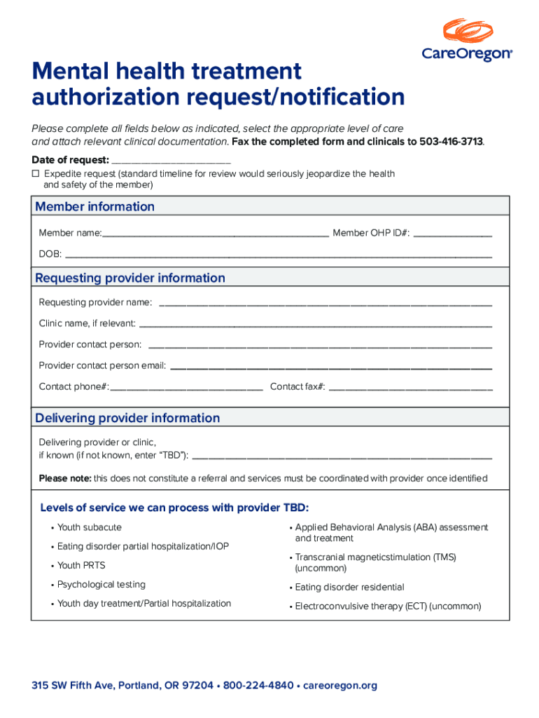 Fillable Online Behavioral Health ACM Authorization Submission Manual Fax Email Print - pdfFiller