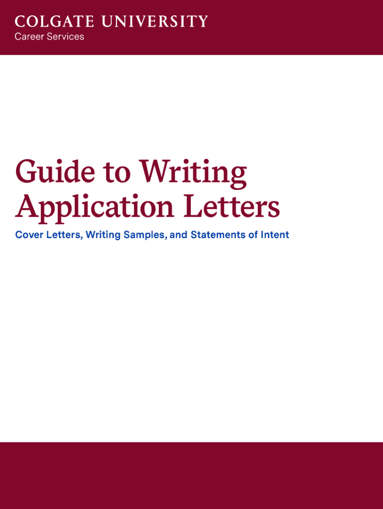 Fillable Online Guide to Writing Application Letters Fax Email Print ...