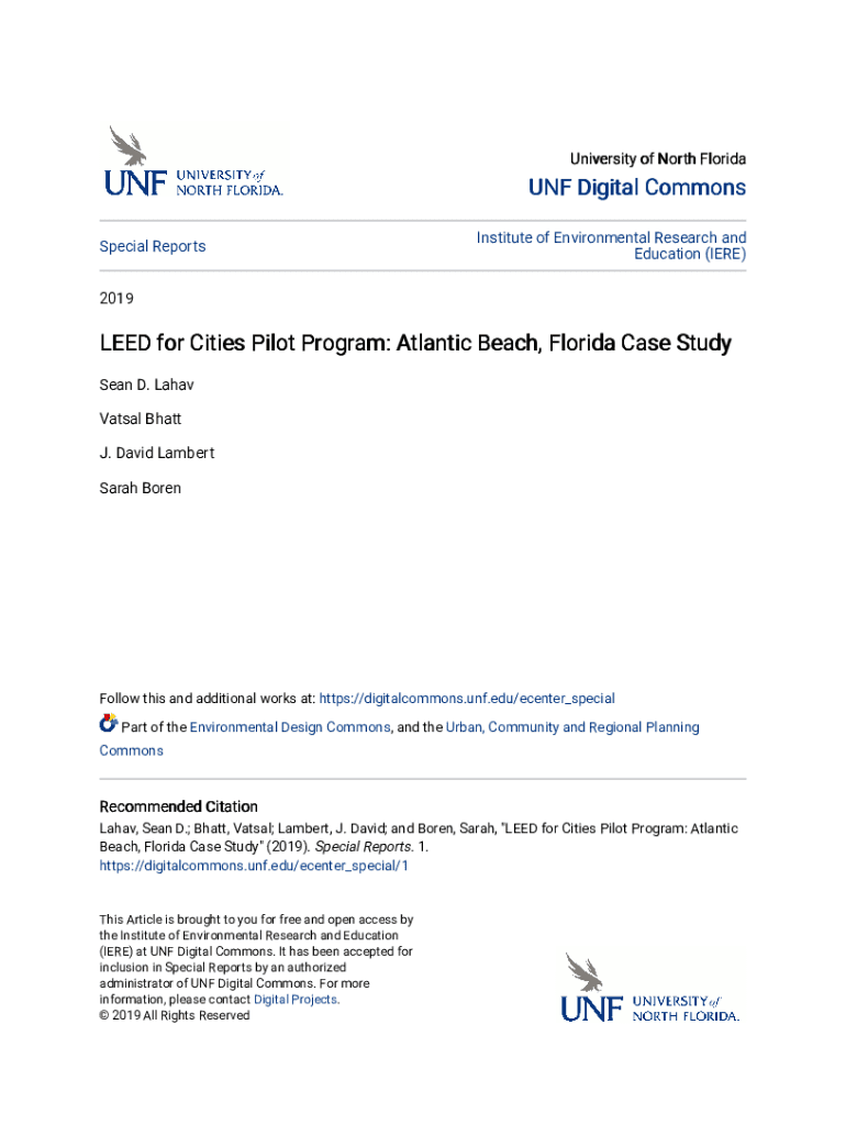 Fillable Online LEED for Cities Pilot Program: Atlantic Beach, Florida Case Study Fax Email ...