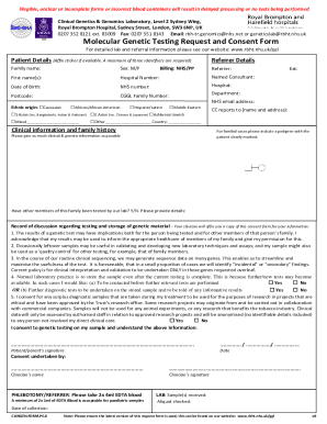 Fillable Online Molecular genetic testing request and consent form Fax ...