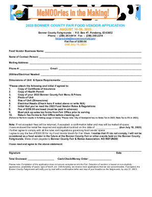 Fillable Online Fair Vendor Application Fax Email Print - pdfFiller