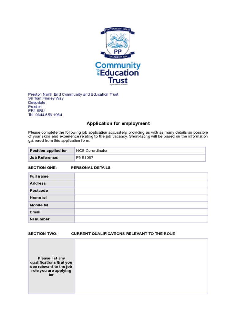 Fillable Online PNECET Vacancy - NCS Co-ordinator 1087 - Application ...