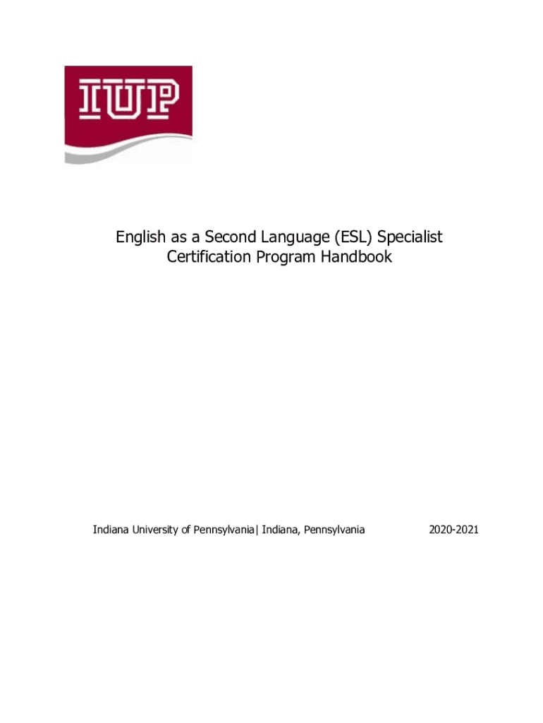 Fillable Online Program: English as a Second Language Certificate - Indiana ... Fax Email Print ...