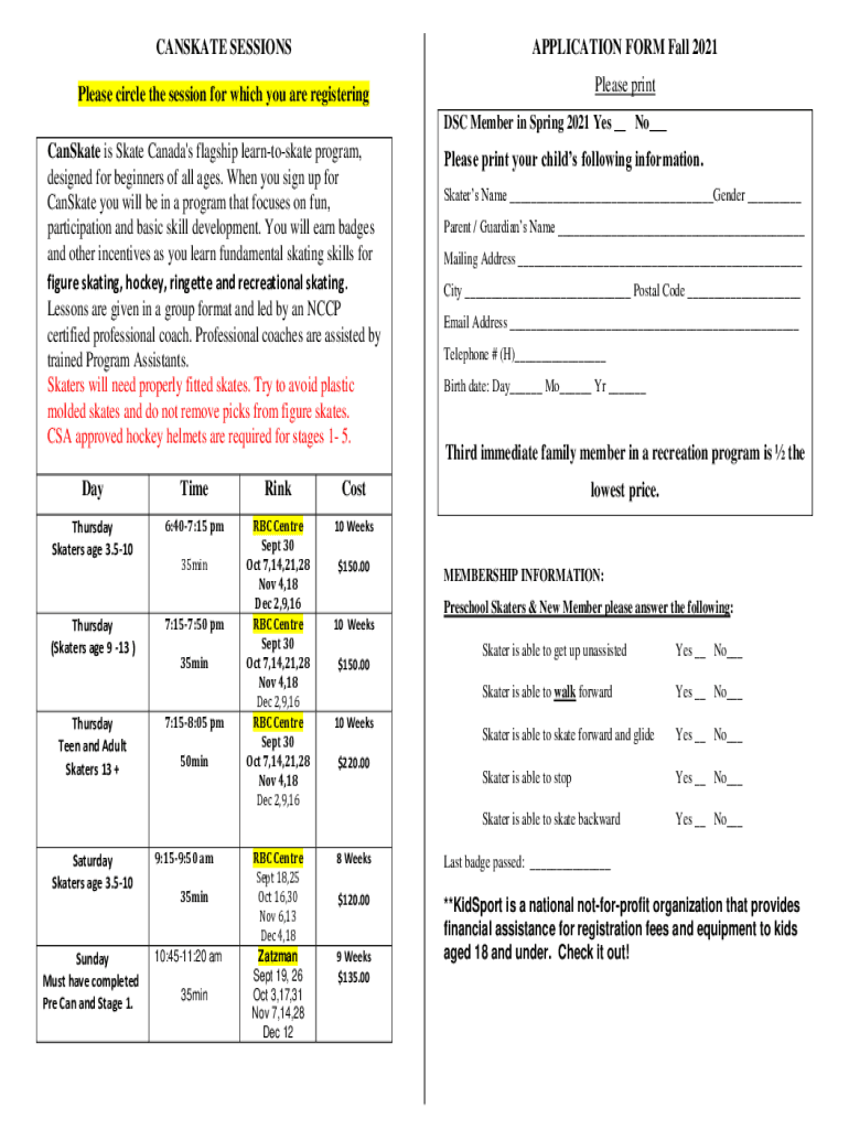 Fillable Online Programs and Registration Forms - Mayfield Figure Skating ... Fax Email Print ...